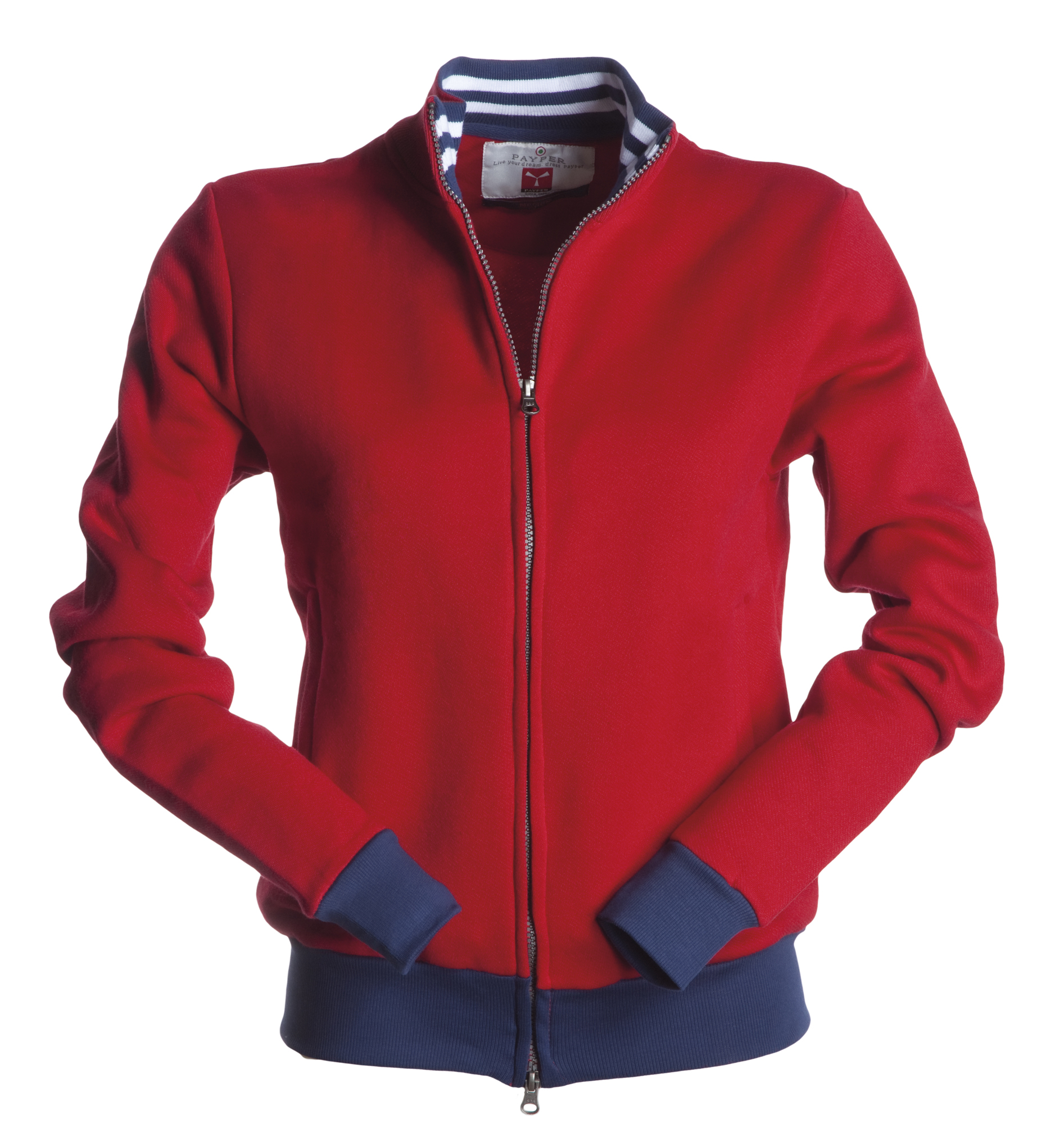 Sweat Bicolore zippé Femme rouge - Adisson